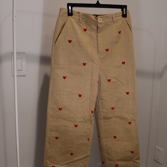 Cider | Pants & Jumpsuits | Nwt Cider Khaki Pleated Heart Pants | Poshmark